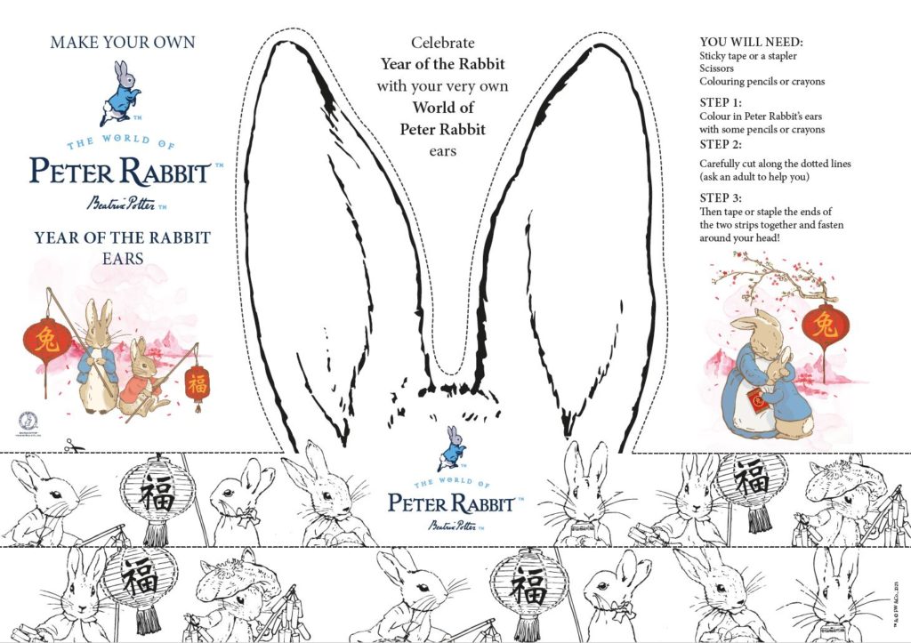 Year of the Rabbit Colour-in Ears - Peter Rabbit Australia